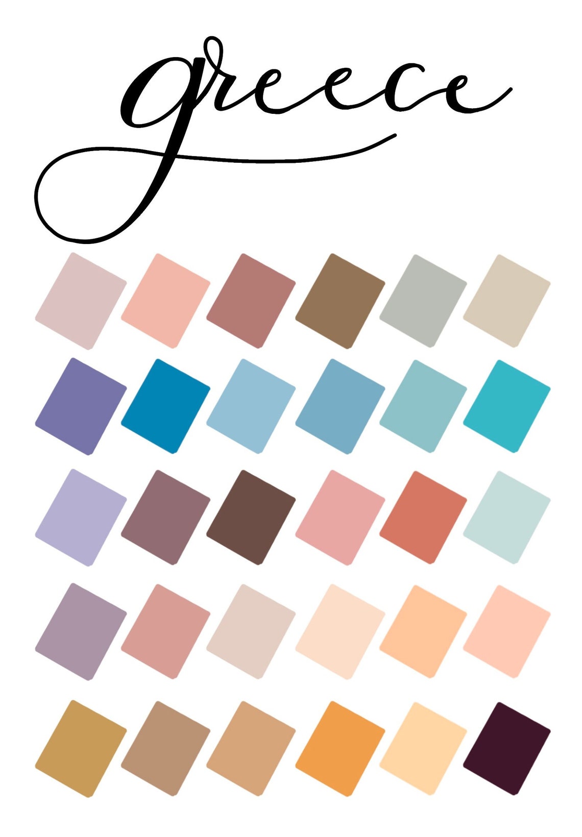 Greece Procreate Color Palette / Procreate Palette/ Ipad - Etsy