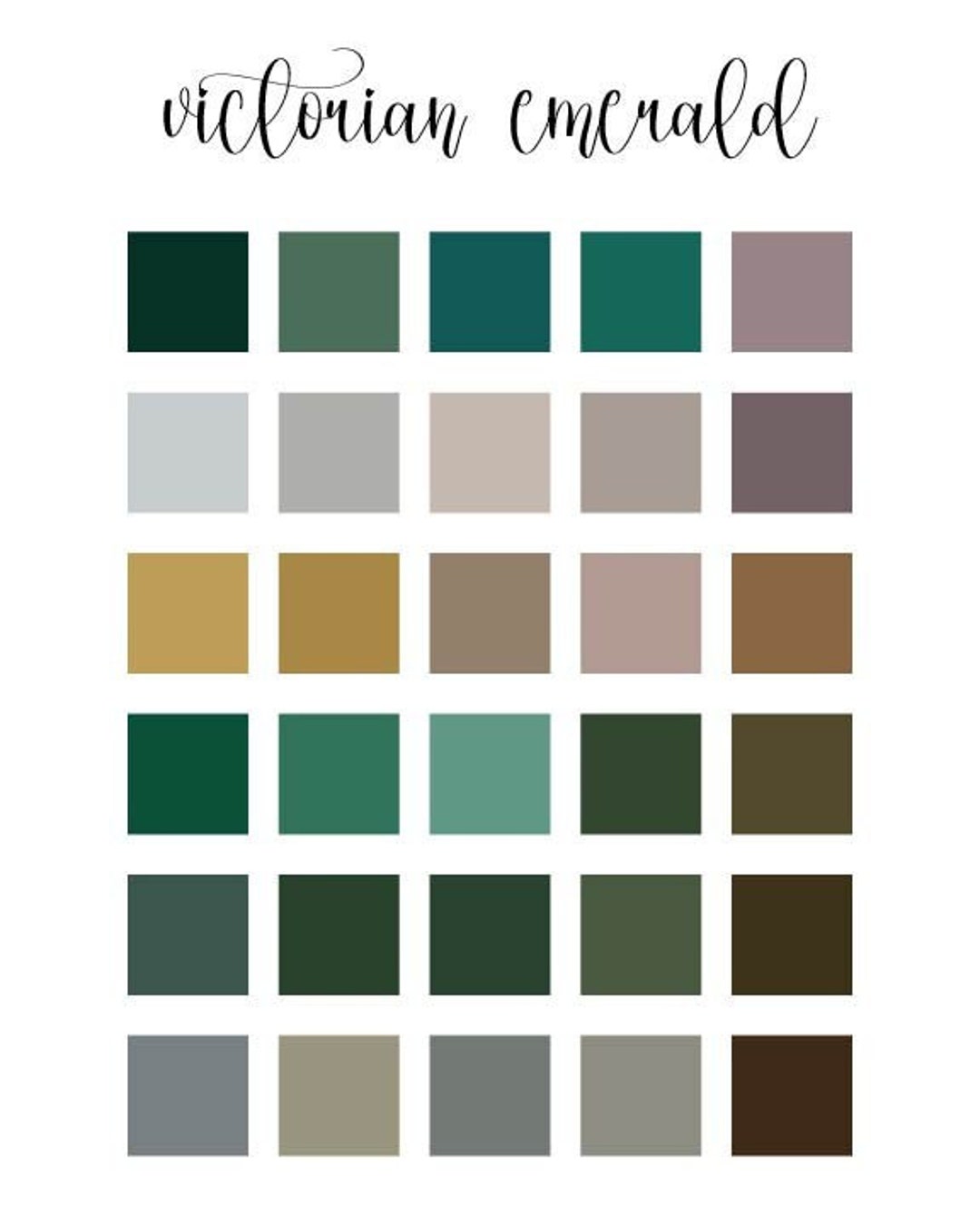 Victorian Emerald/ Procreate Color Palette / Procreate Palette/ iPad ...