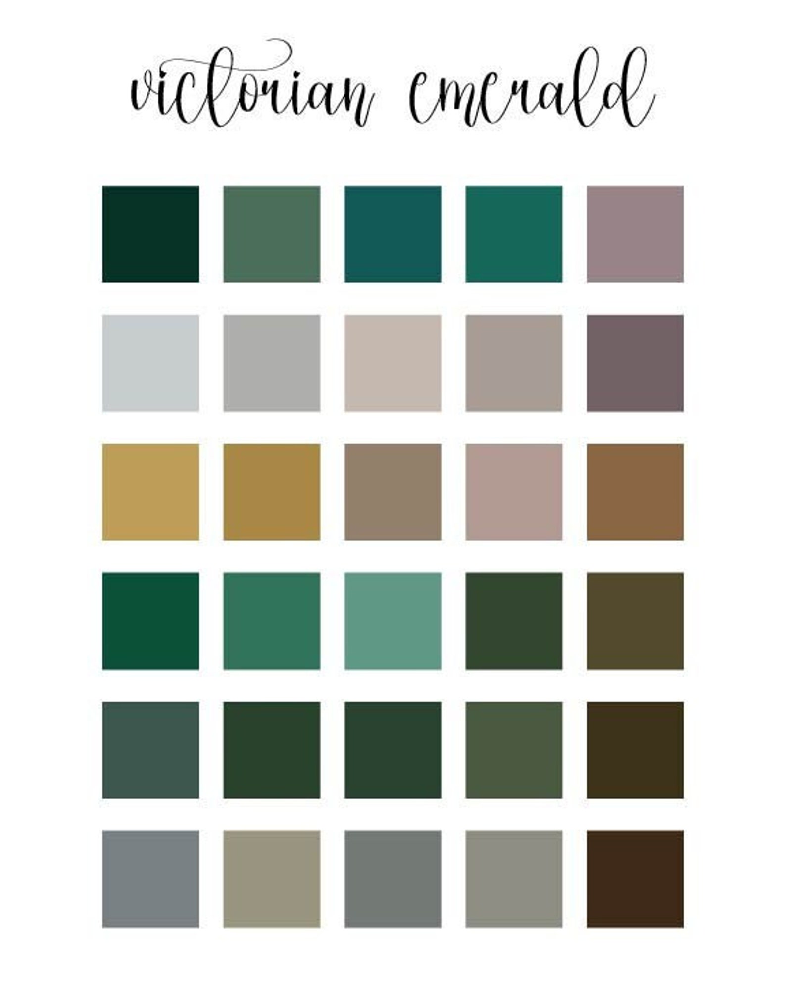 Victorian Emerald/ Procreate Color Palette / Procreate Palette/ iPad ...