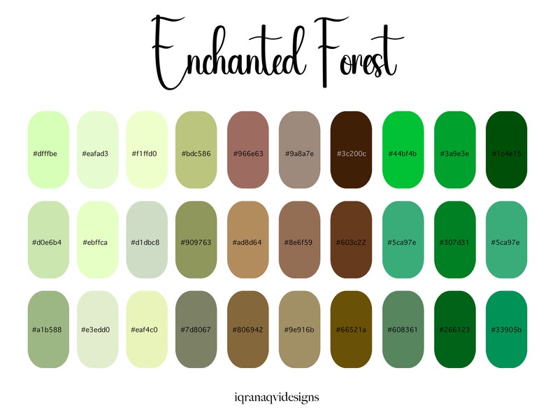 Enchanted Forest Procreate Color Palette / Procreate Palette/ iPad Pro ...