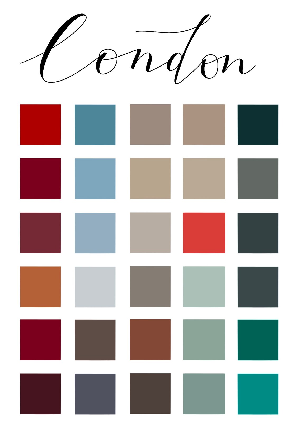 London Procreate Color Palette / Procreate Palette/ iPad Pro - Etsy