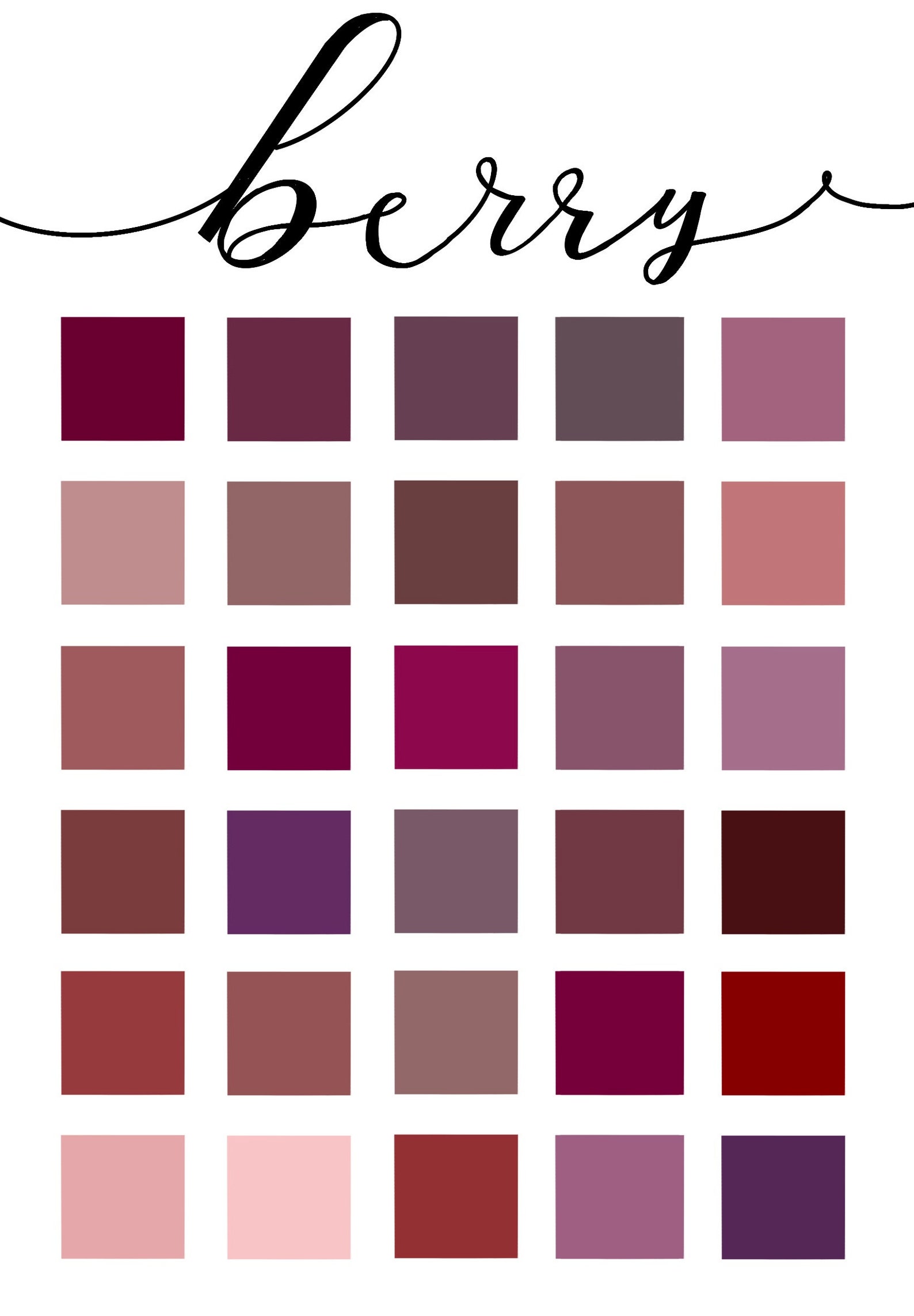 BERRY Procreate Color Palette / Procreate Palette/ iPad Pro/paint ...