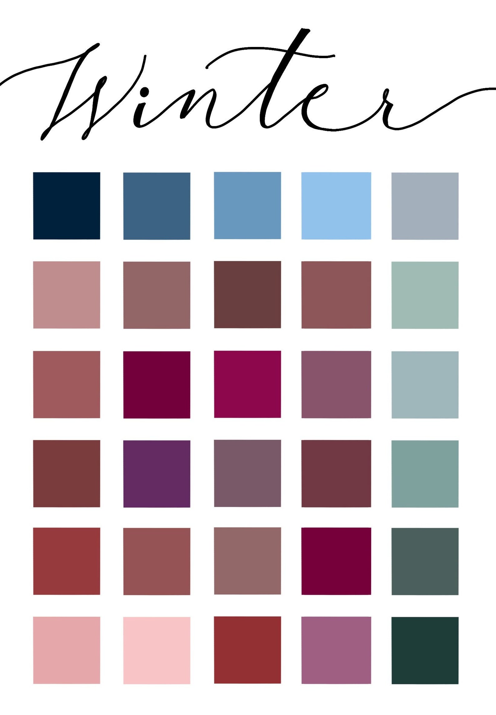 Winter, Procreate Color Palette, Procreate Swatches, iPad Illustration ...