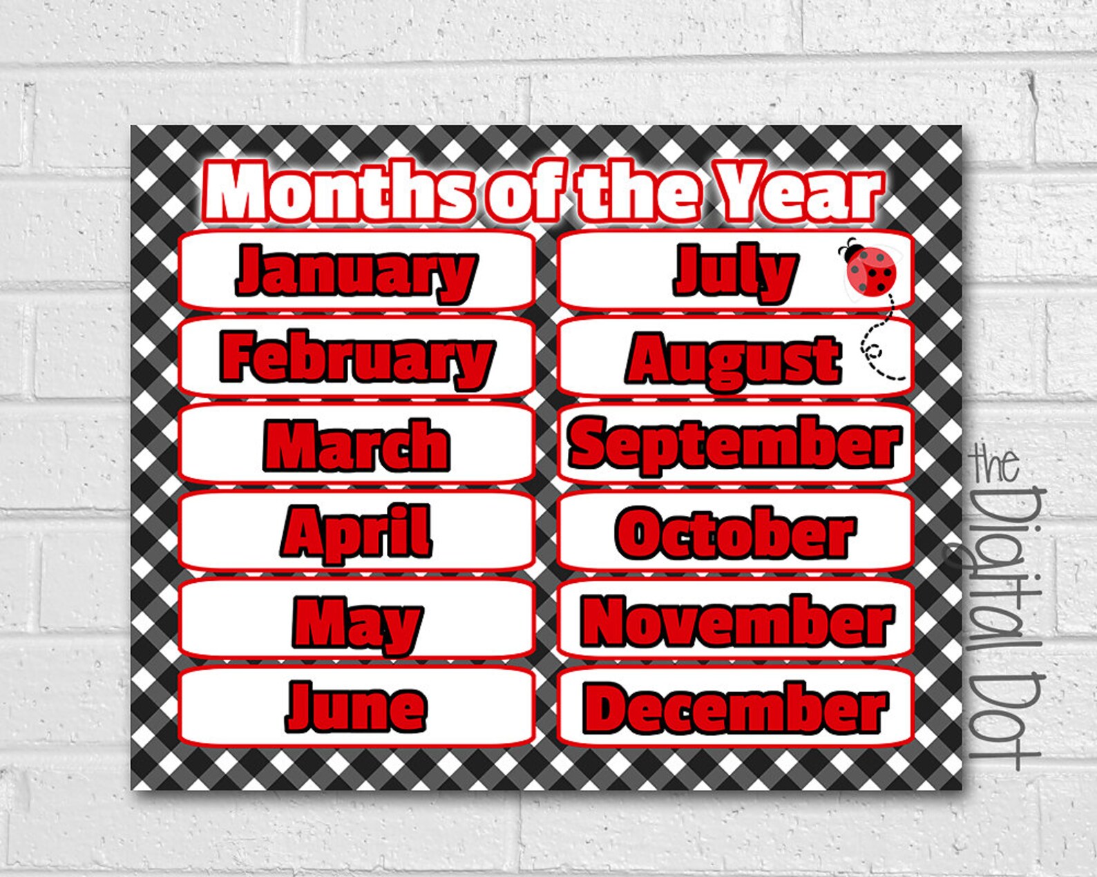 Months of the Year Classroom Print Ladybug Classroom Teaching | Etsy