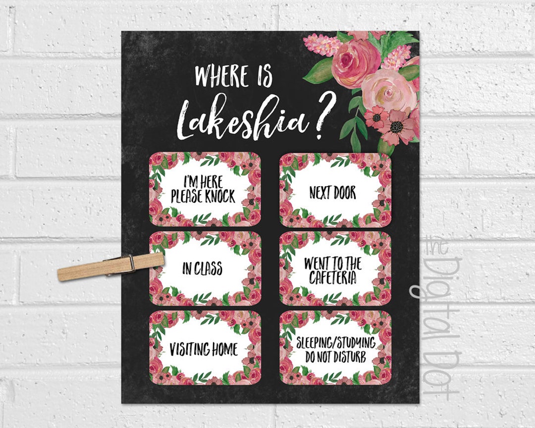 FULLY Customized!digital File Download,college Dorm Locator Door Sign ...