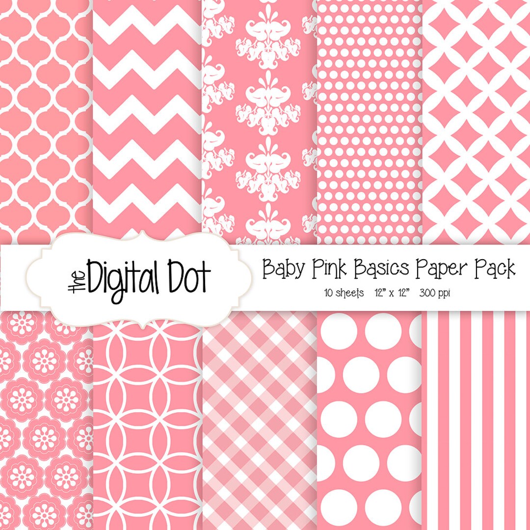 Digital Scrapbook Paper, Pink Digital Paper, Striped Scrapbooking Paper ...