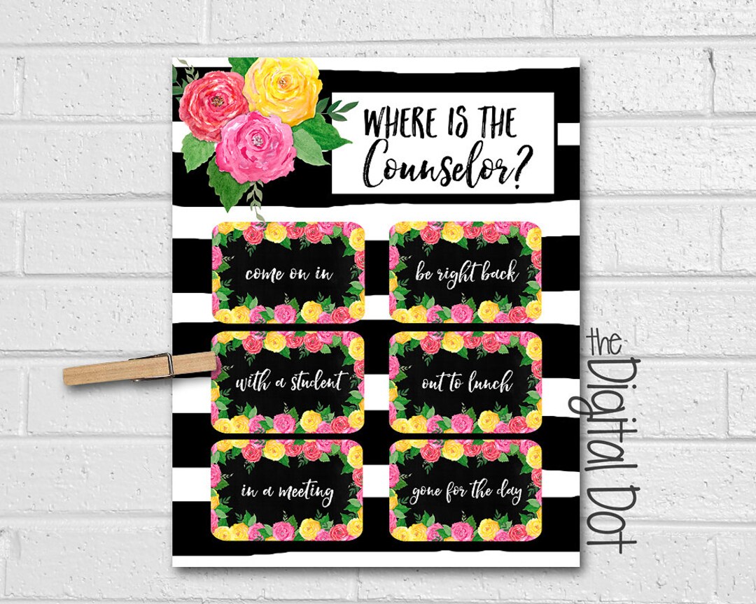 School Counselor Door Sign,digital File Download,where is the Counselor ...