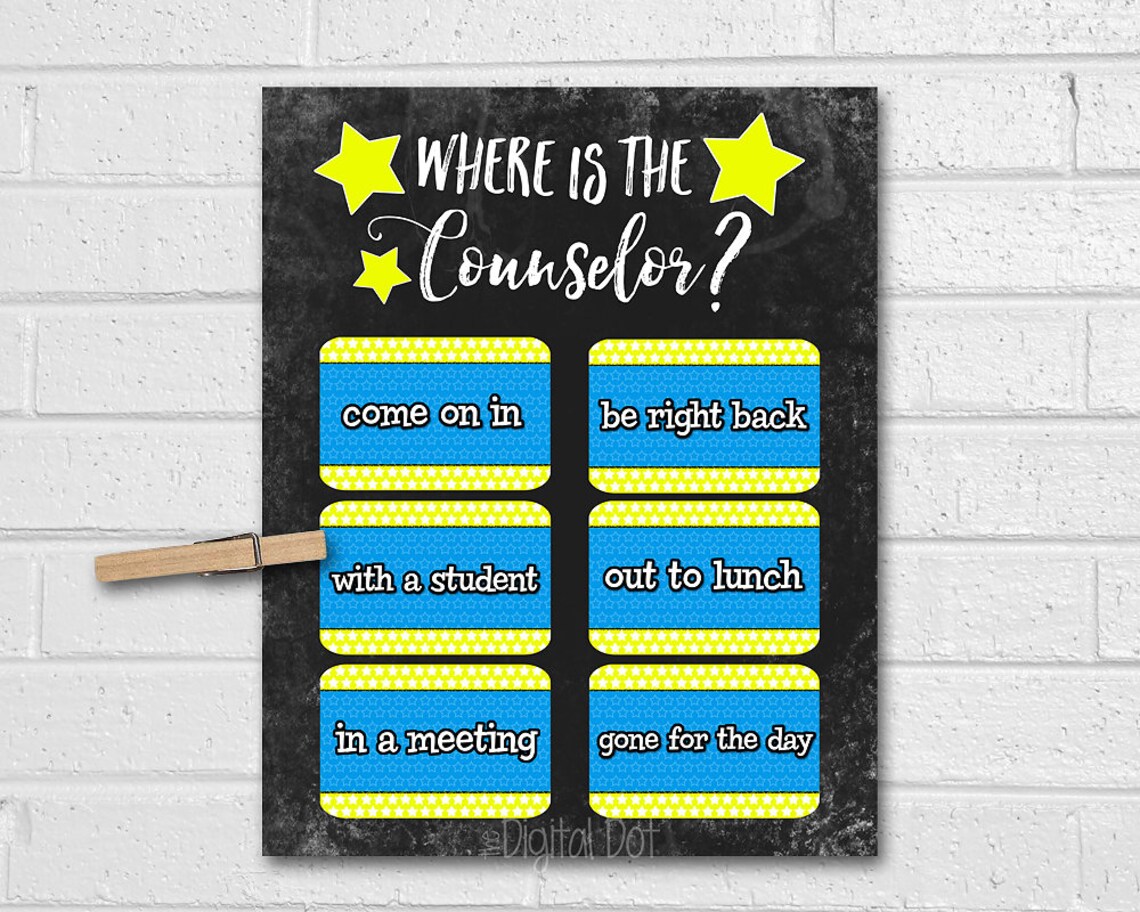 School Counselor Door Sign, Where is the Counselor Door Sign, Guidancel ...