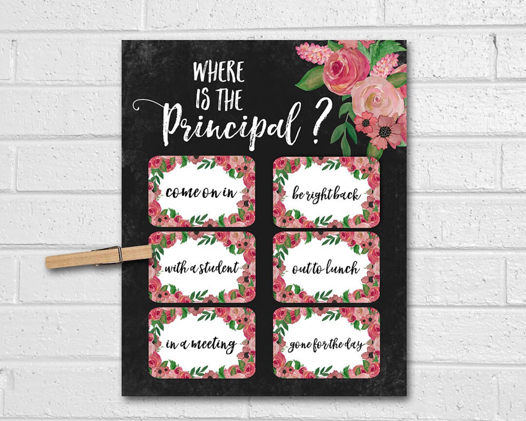 School Principal Door Sign, Digital File Download, Where is the ...