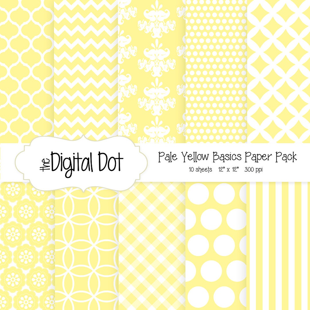 Digital Scrapbook Paper, Yellow Digital Paper, Striped Scrapbooking ...