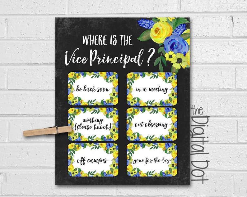 FULLY CUSTOMIZED Printable Sign File School Vice-principal, Where is ...
