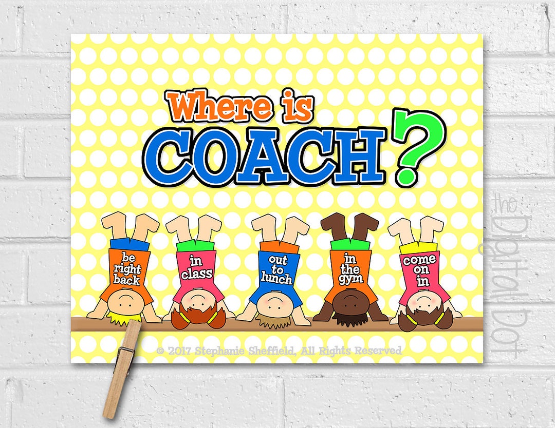 Where is Coach Door Sign, Where's the Coach Print, Coach Gift, Instant ...
