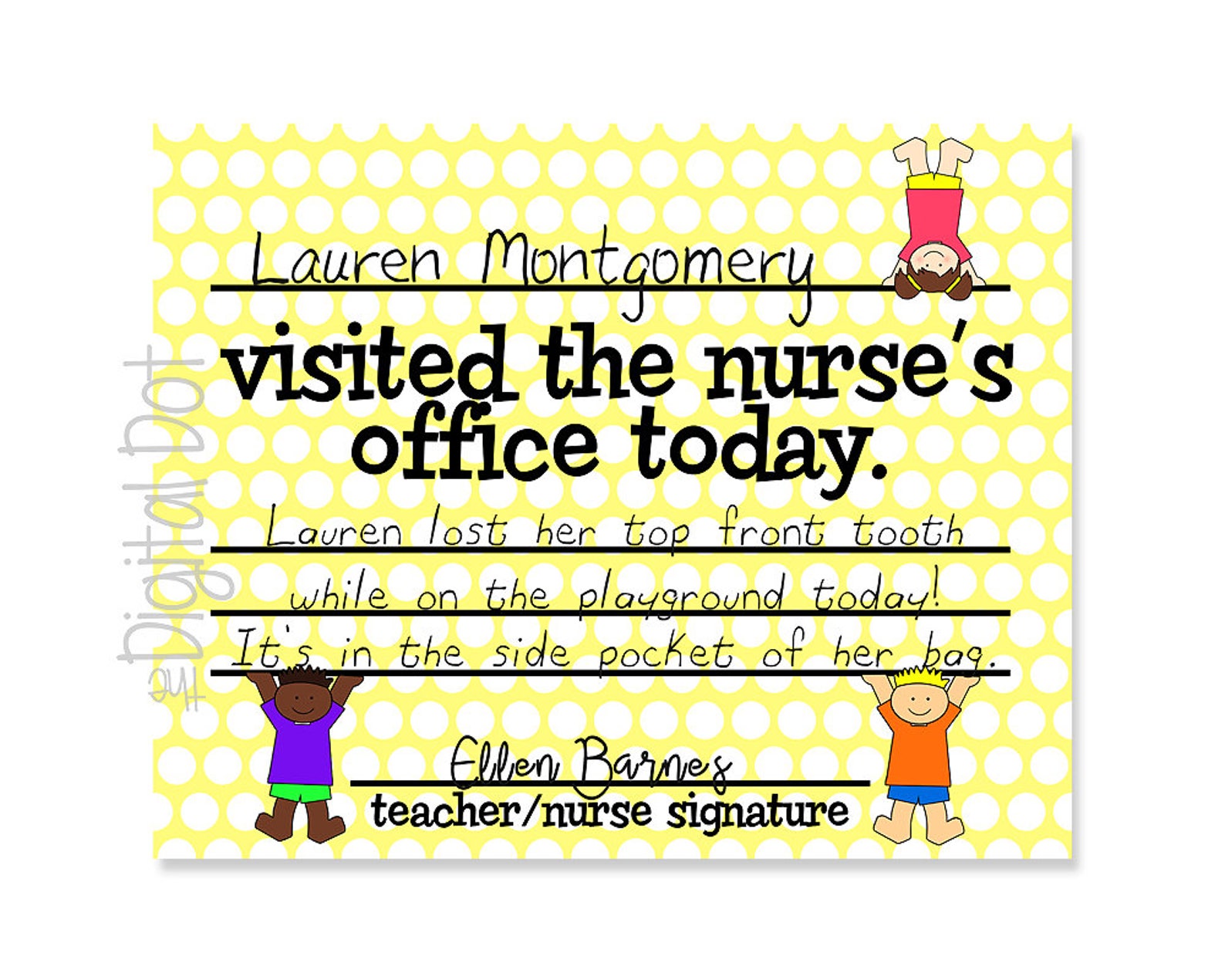 School Nurse Notes, Nurse Parent Notes, School Nurse Gift, Nurse's ...