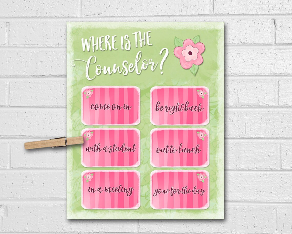 School Counselor Door Sign, Where is the Counselor Door Sign, Guidance ...