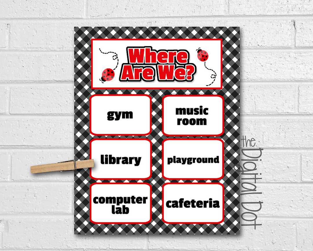 Classroom Door Sign, Where Are We Ladybug Door Sign, Teacher Gift ...