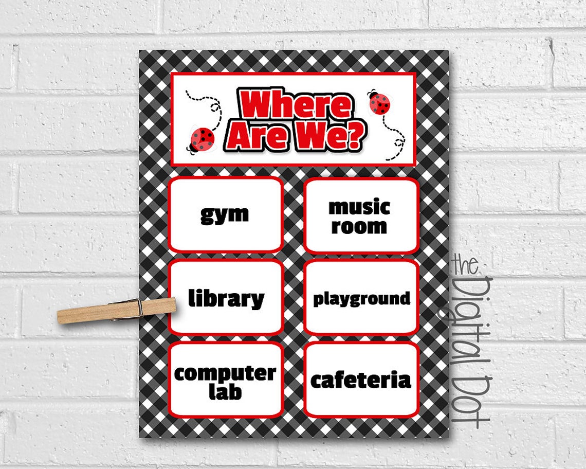 Classroom Door Sign, Where Are We Ladybug Door Sign, Teacher Gift ...