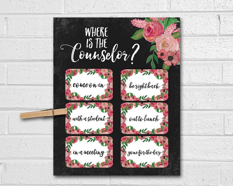School Counselor Door Sign,digital File Download,where is the Counselor ...