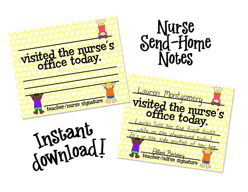 School Nurse Notes, Nurse Parent Notes, School Nurse Gift, Nurse's ...
