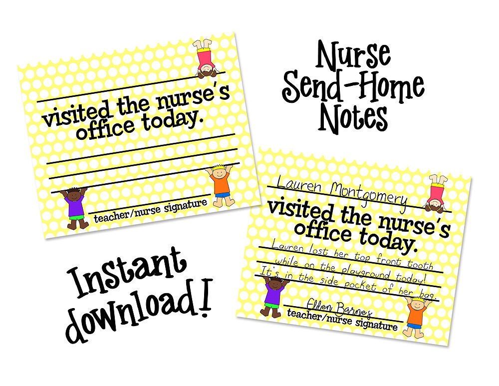 School Nurse Notes, Nurse Parent Notes, School Nurse Gift, Nurse's ...