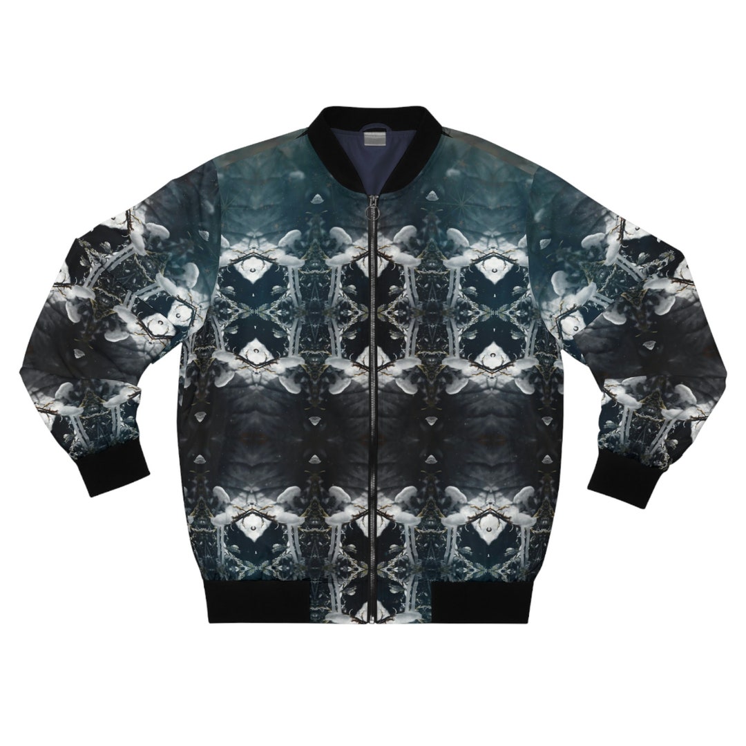 Mushroom Bomber, White Mini Mushroom Mandala Jacket, Stellar Edition ...