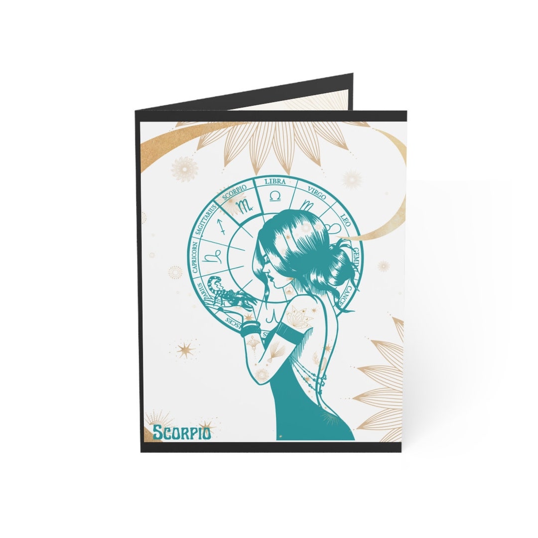 Scorpio Card Zodiac Greeting Cards Designer Cards Birthday - Etsy