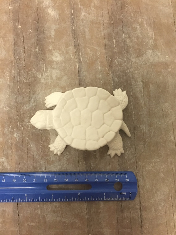 Ceramic Bisque Small Flat Turtle Ready to Paint - Etsy