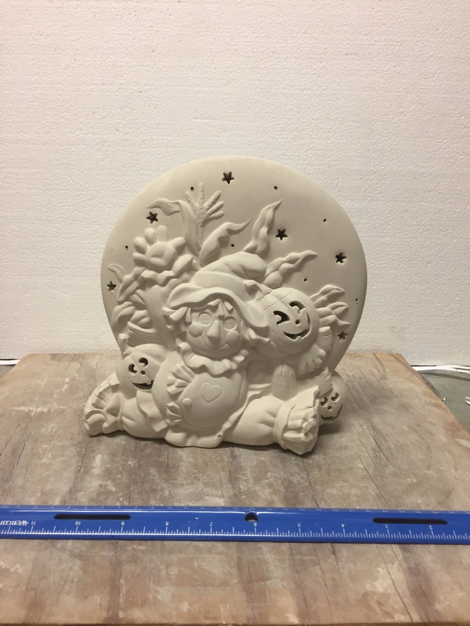 Ceramic Bisque Halloween Scarecrow Pumpkin Scene Ready to Paint - Etsy