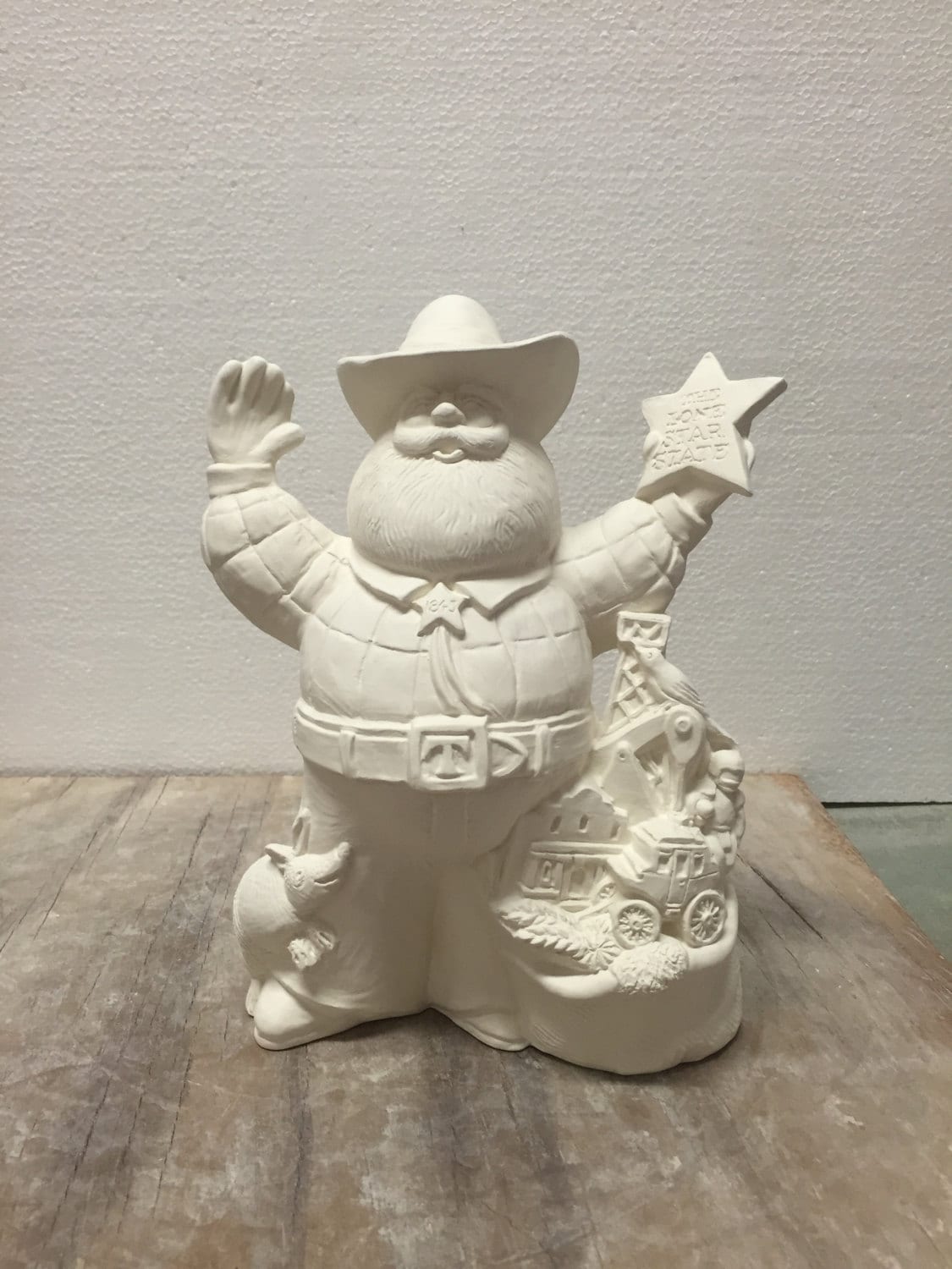 Ceramic Bisque Texas State Santa Claus Gare Ready to Paint - Etsy