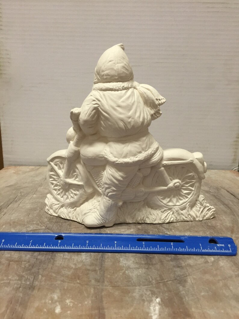 Ceramic Bisque Motorcycle Santa Claus Nowell Ready to Paint - Etsy