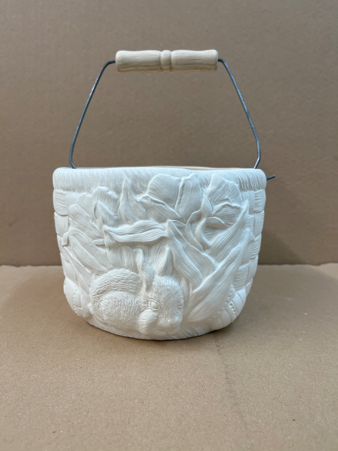 Bisque Ceramic Easter Basket Ready to Paint - Etsy