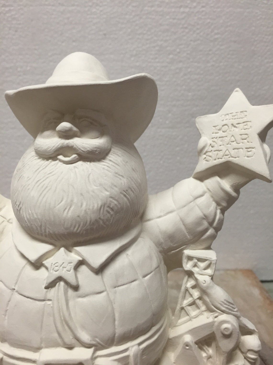 Ceramic Bisque Texas State Santa Claus Gare Ready to Paint - Etsy