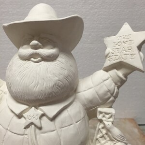 Ceramic Bisque Texas State Santa Claus Gare Ready to Paint - Etsy