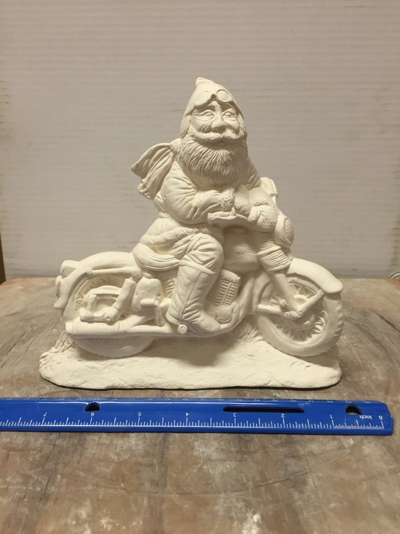Ceramic Bisque Motorcycle Santa Claus Nowell Ready to Paint - Etsy