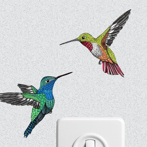 Hummingbirds Decor Bird Stickers Hummingbird Vinyl Wall | Etsy