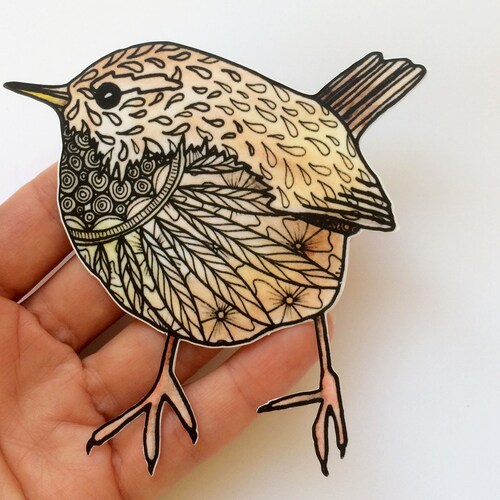 Wall Stickers for Kids Cute Wren Bird Removable Wall Decal | Etsy