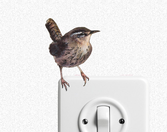 Removable Wall Stickers, Cute Wren Bird Vinyl Wall Decal, British ...