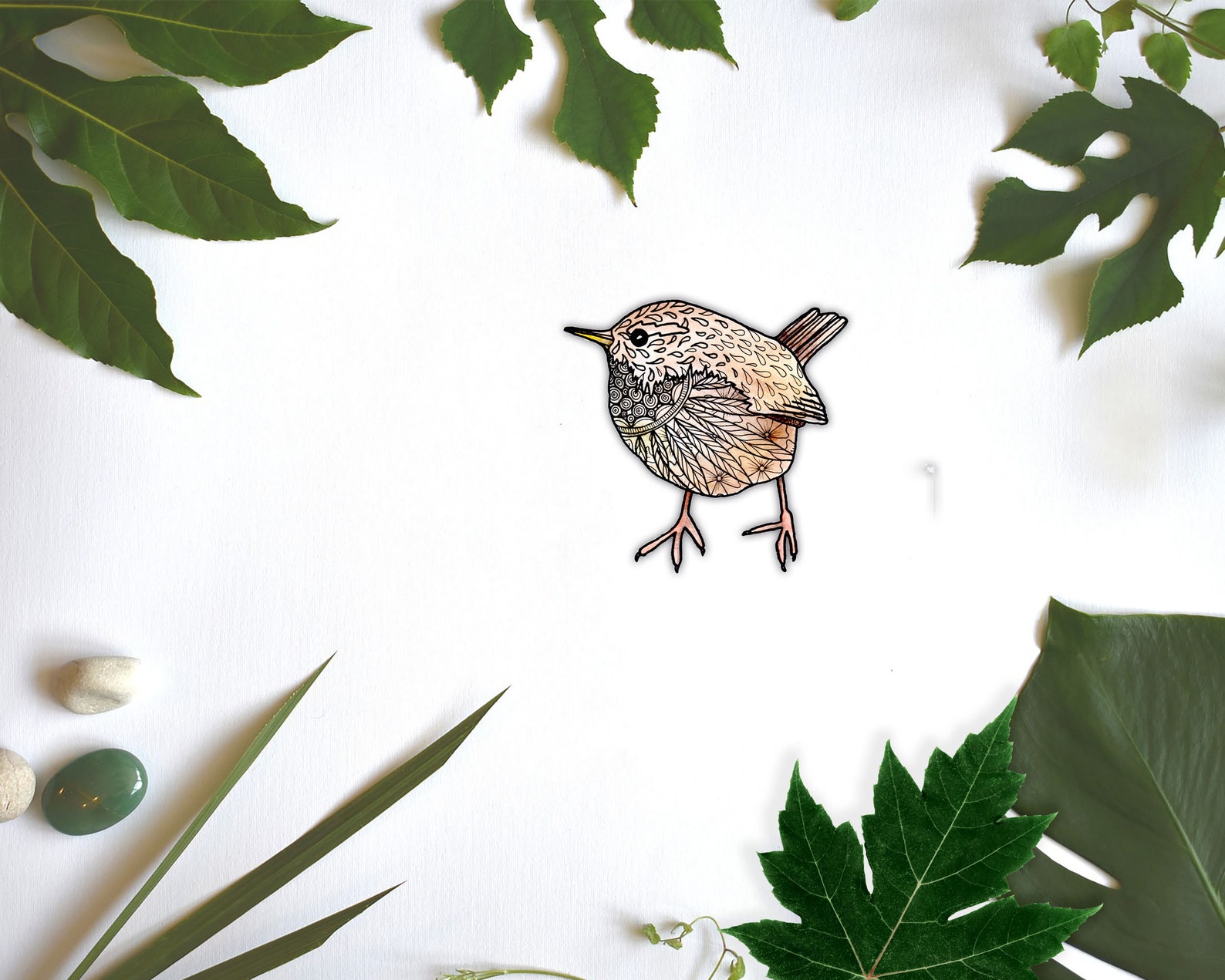 Wall Stickers for Kids Cute Wren Bird Removable Wall Decal | Etsy