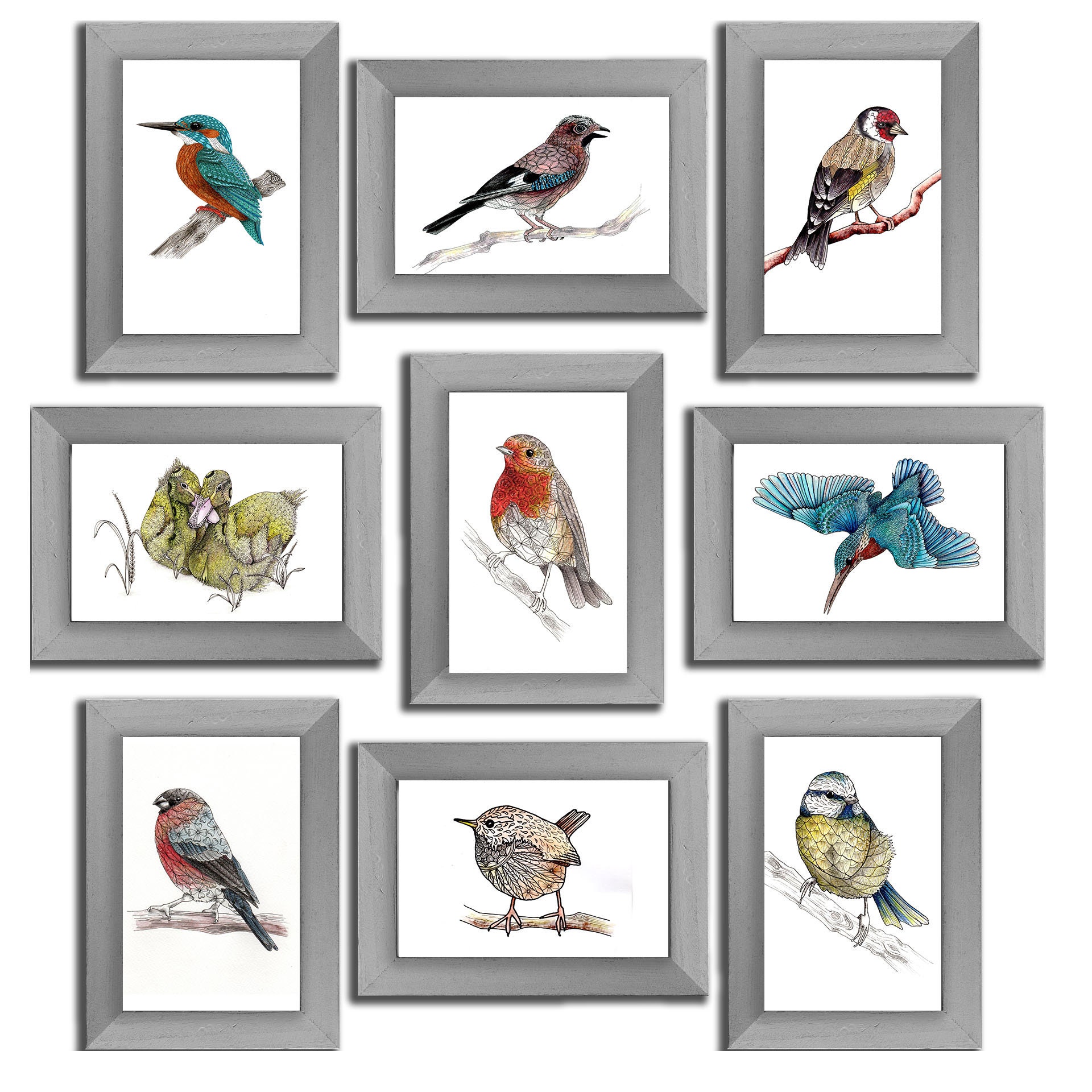 Kingfisher Tiny Art Print ACEO Print Mini Birds Mini Art | Etsy