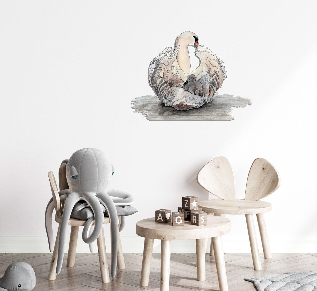 Swan Nursery Decal Sticker, Swan and Cygnet Wall Stickers for the ...