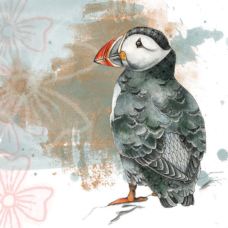 Puffin Print Bird Art Illustration Puffin Gifts Nature Wall - Etsy
