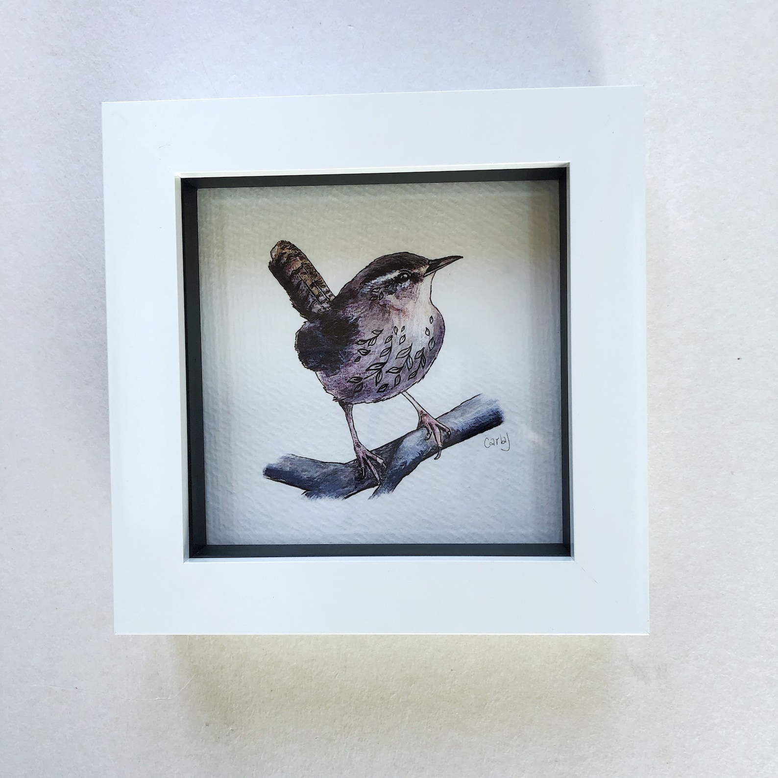 Tiny Framed Wren Print, Mini Bird Prints, British Garden Bird Art ...