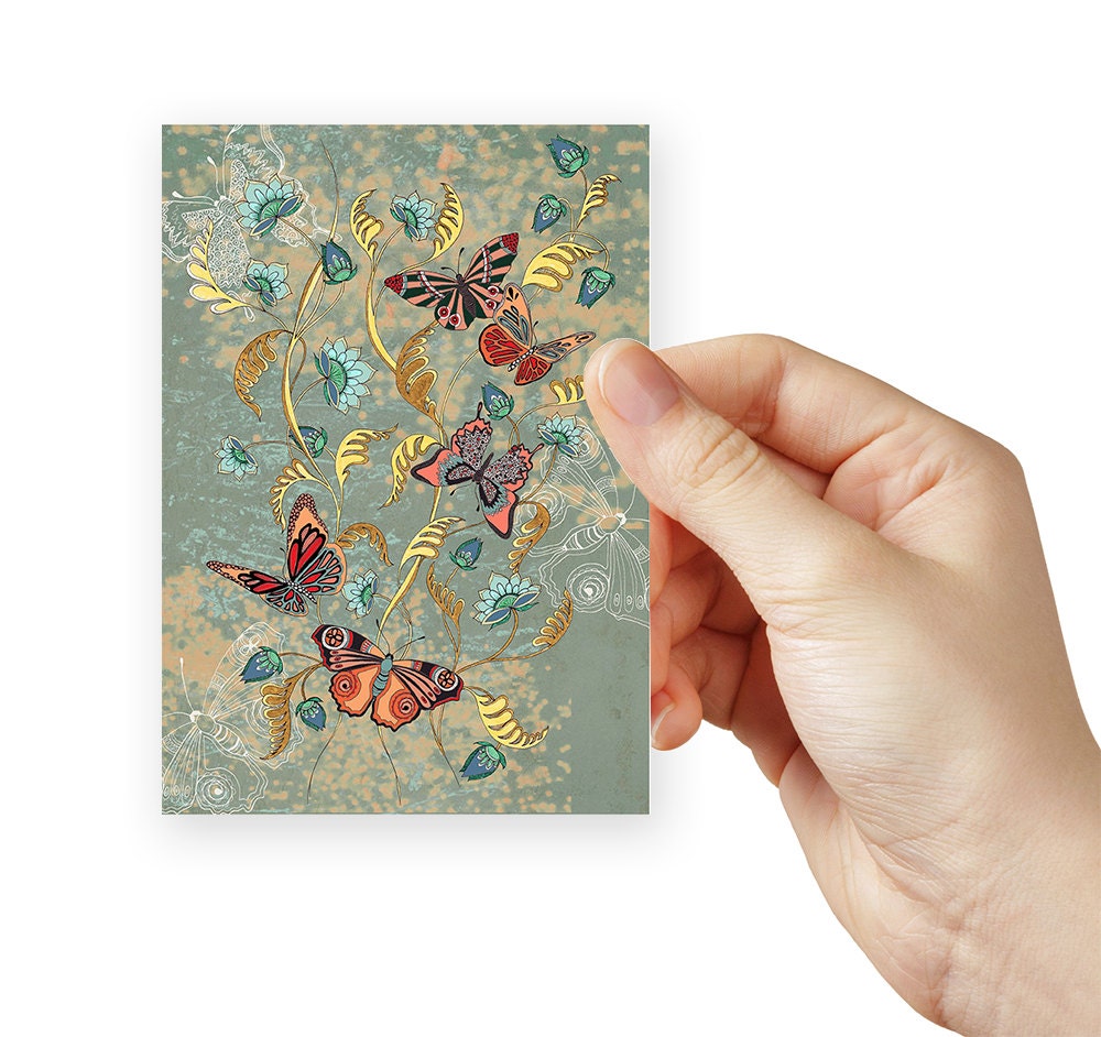 ACEO Card Butterfly Print Tiny Paintings Small Art Prints | Etsy