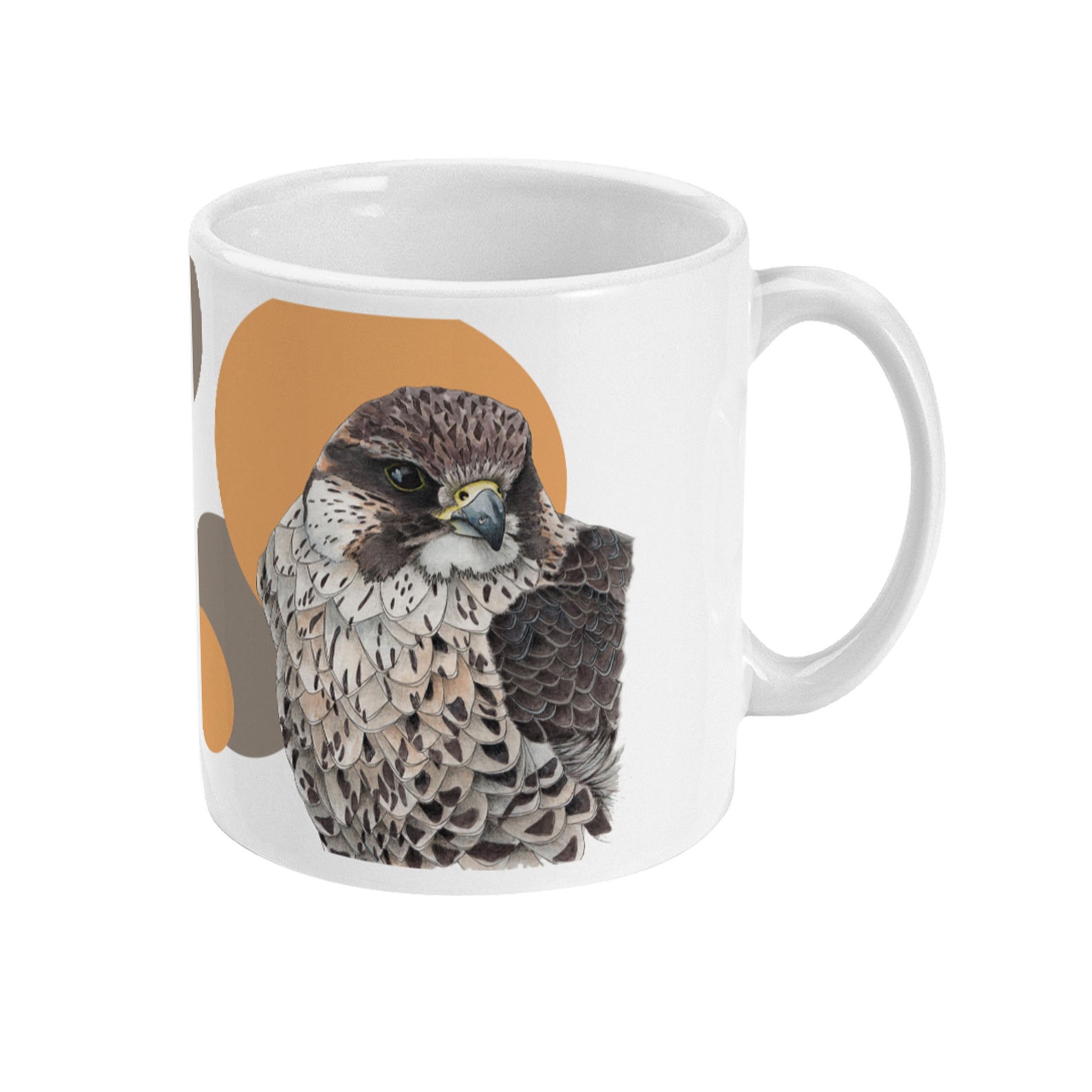 Bird Mug Yellow and Brown Scandi Mug Bird of Prey Coffee - Etsy