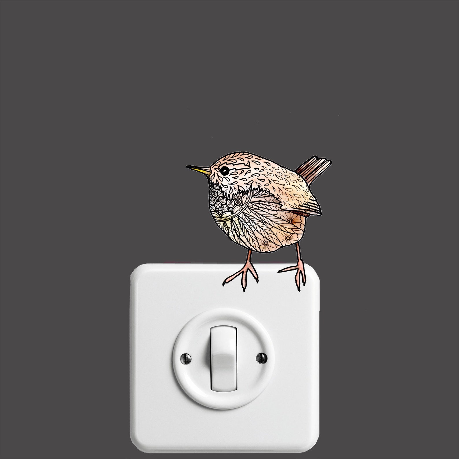 Wall Stickers for Kids Cute Wren Bird Removable Wall Decal - Etsy