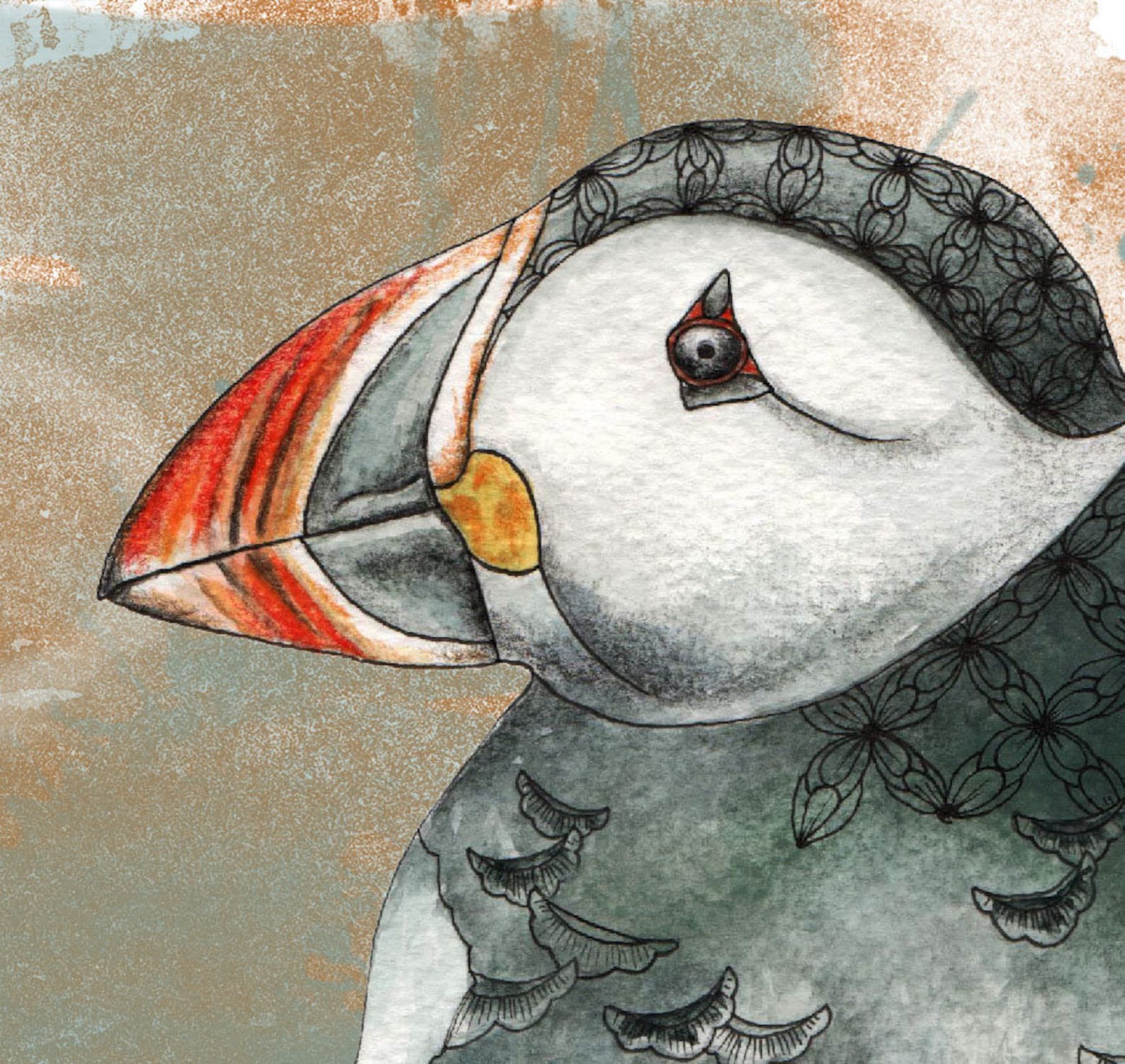 Puffin Print Bird Art Illustration Puffin Gifts Nature Wall - Etsy