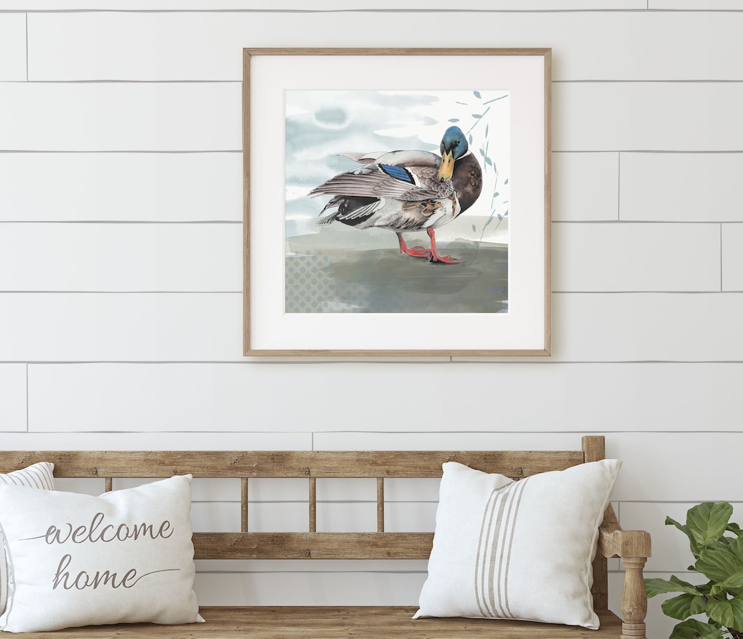 Mallard Duck Print, Modern Farmhouse Wall Art, Nature Lover Art, Farm ...