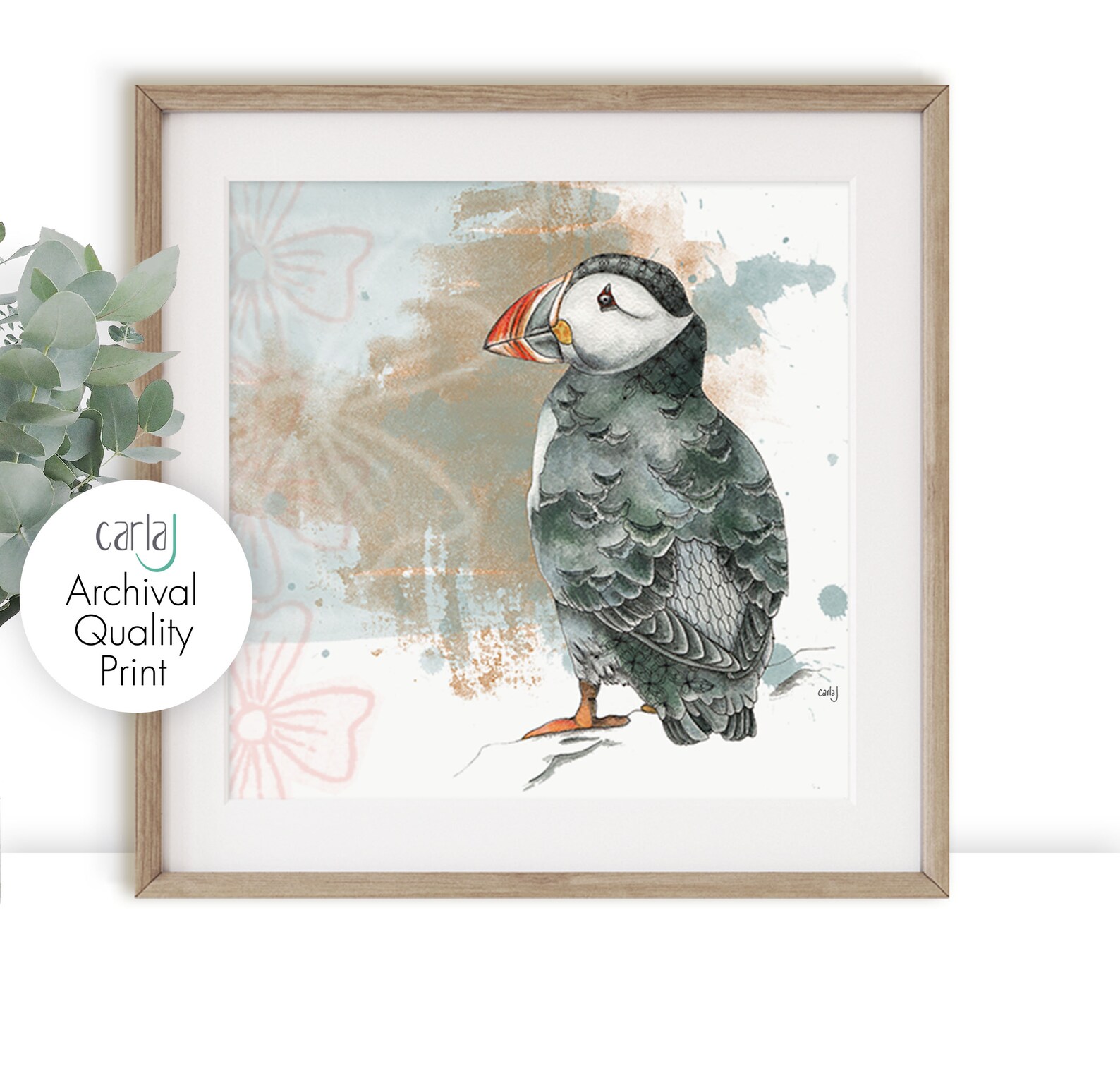 Puffin Print Bird Art Illustration Puffin Gifts Nature Wall - Etsy