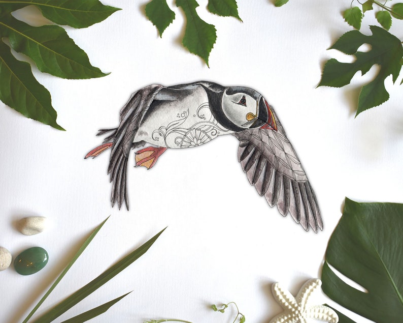 Bird Vinyl Sticker, Puffin Bird Decal, Puffin Gifts, Bird Decals Wall ...