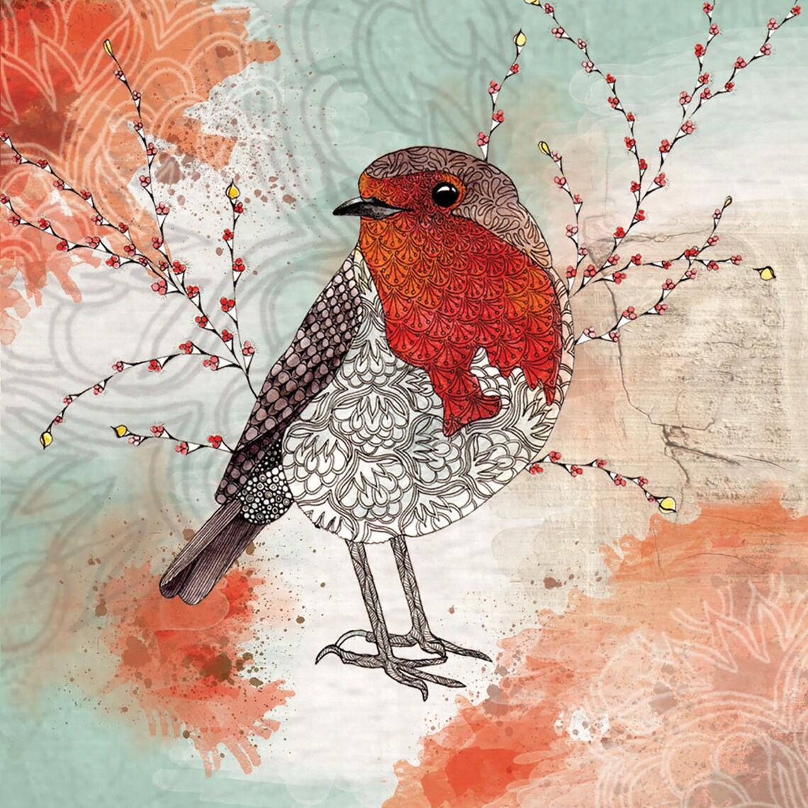 Robin Red Breast Bird Print, Nature Wall Prints, Robin Gifts, Bird ...