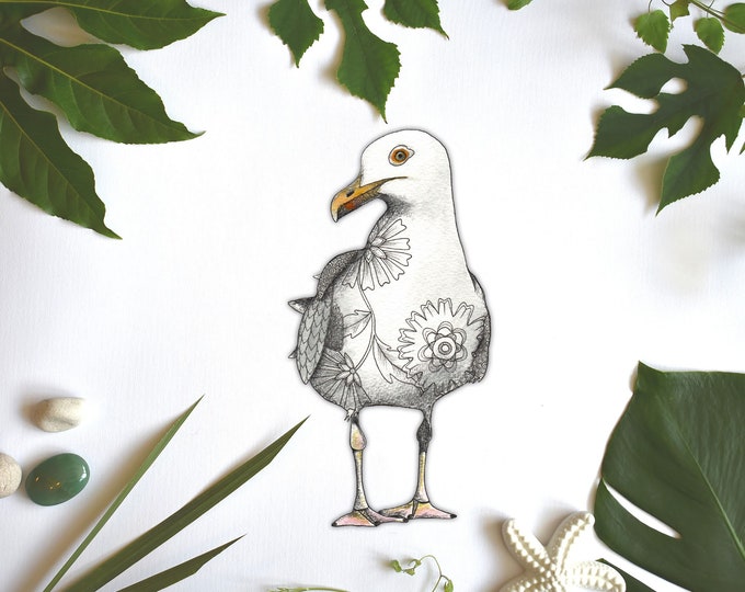 Vinyl Sticker Bird Seagull Bird Decals Wall Sticker Nautical - Etsy